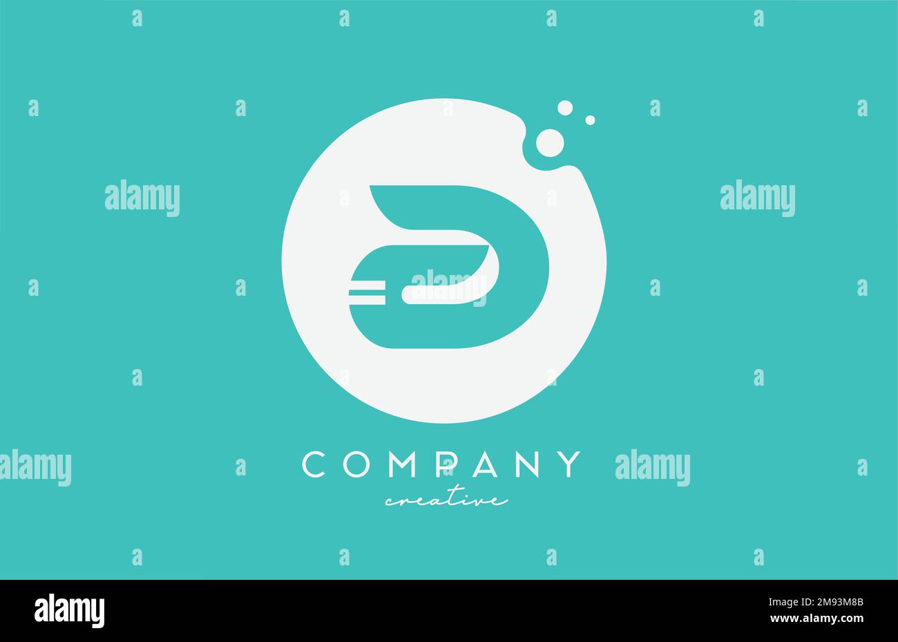 cyan A green circle alphabet letter logo icon design with dots ...