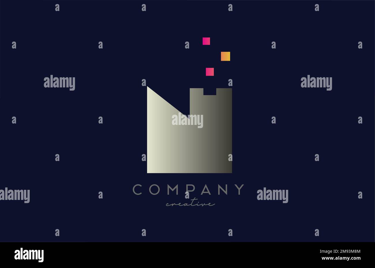 N grey pink yellow alphabet letter logo icon design. Creative template ...