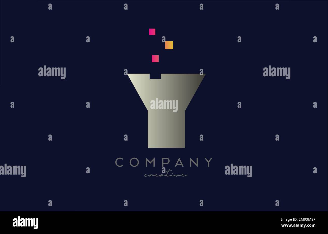 Y grey pink yellow alphabet letter logo icon design. Creative template ...