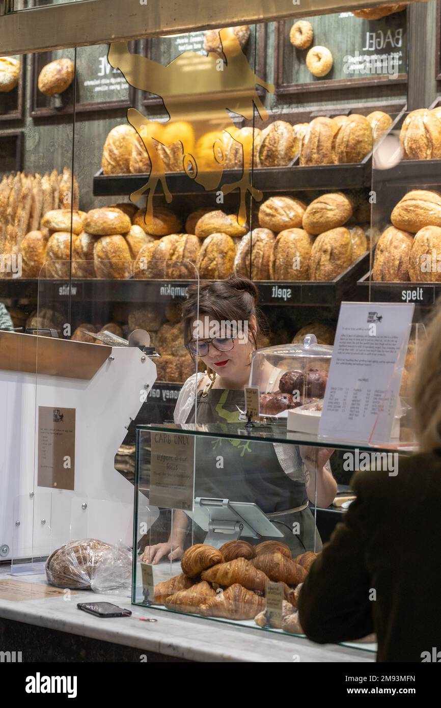 A shop window of the Bakery & Pastry shop in Queen Victoria Market ...