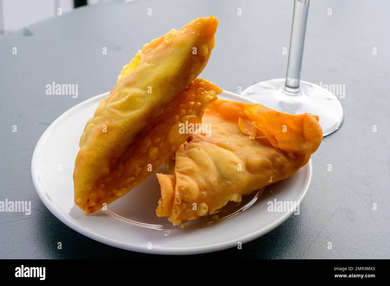 Traditional Middle East snack fried stuffed samosa pie with vegetables ...