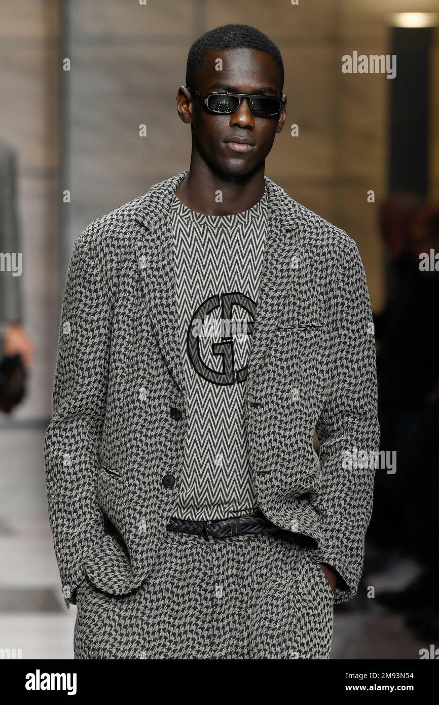 Milan, Italy. 16th Jan, 2023. GIORGIO ARMANI Fall/Winter 2023-24 Runway ...