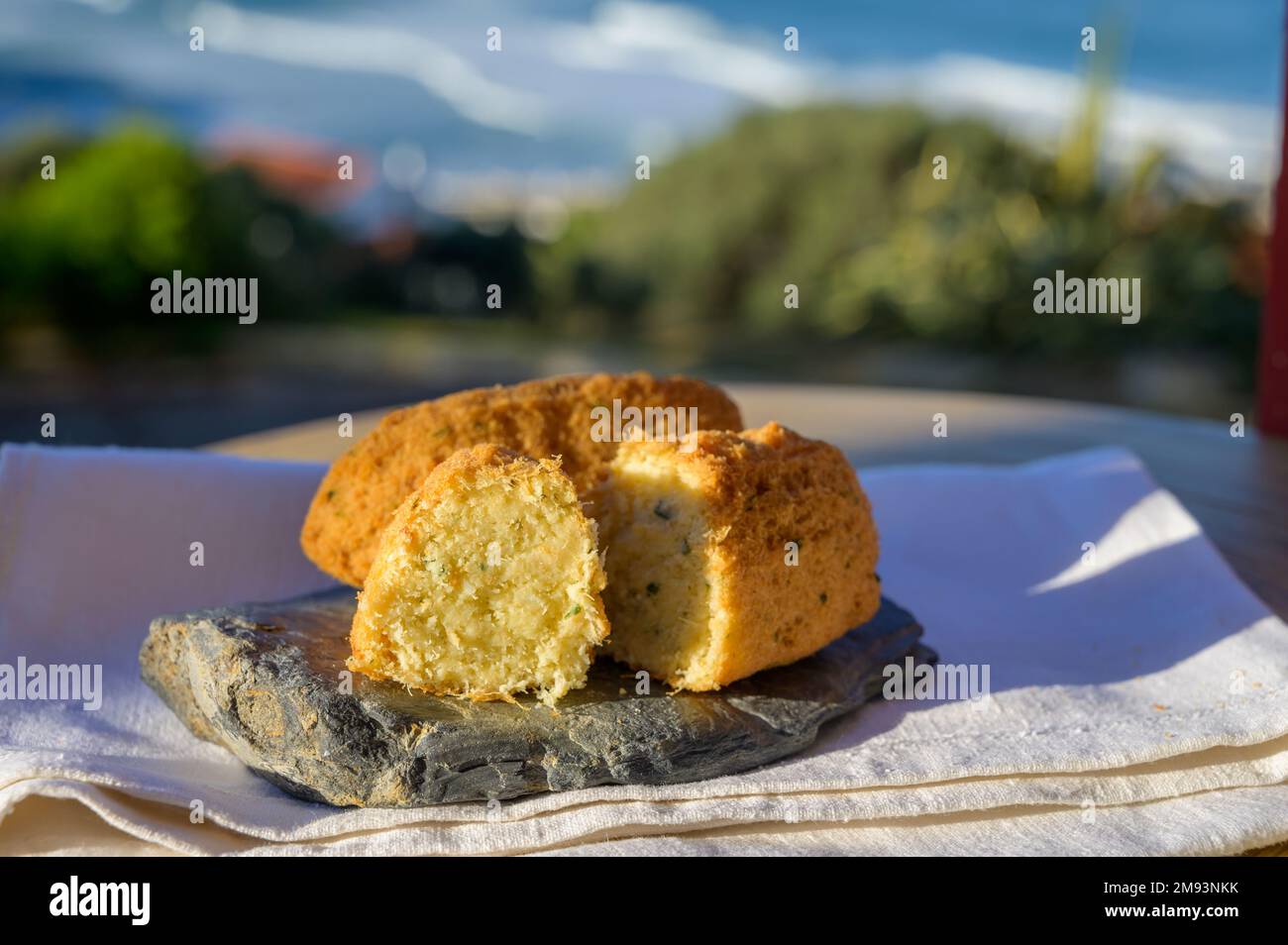 Codfish croquette pastais de bacalhau, traditional portuguese snack ...