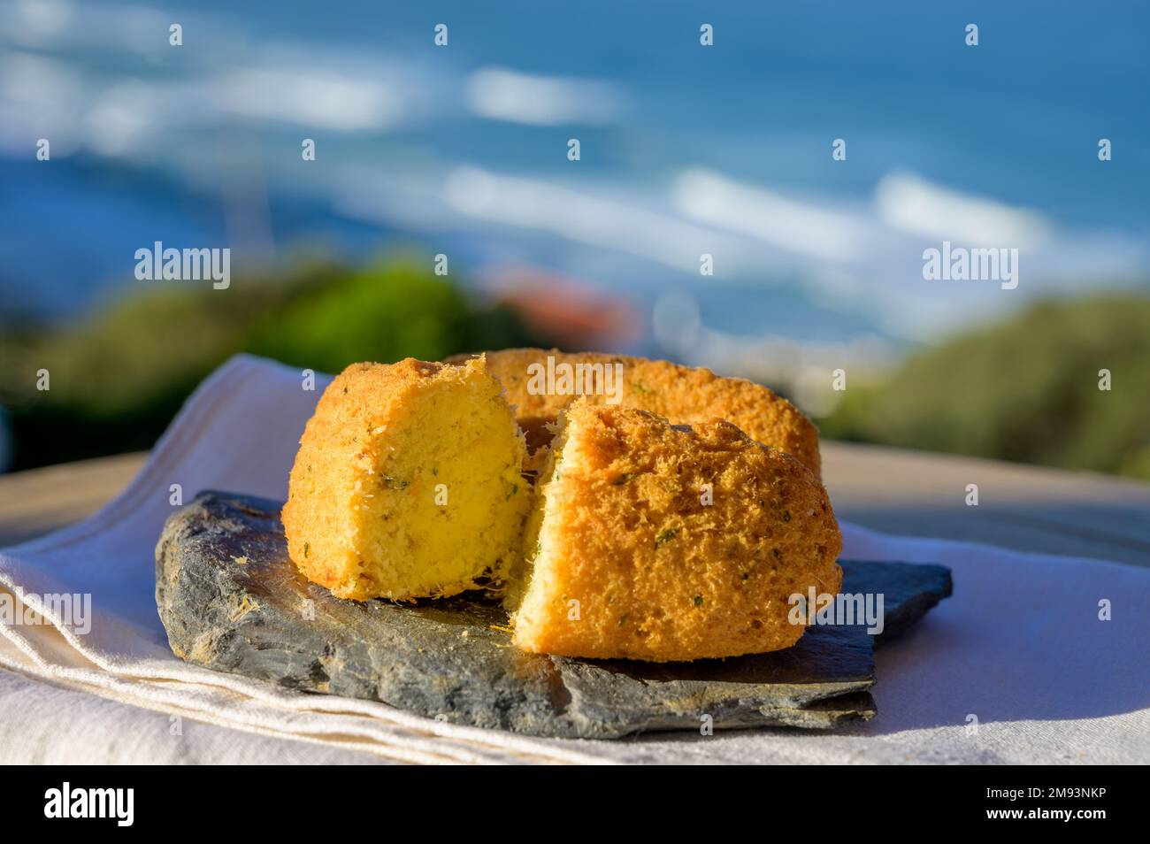 Codfish croquette pastais de bacalhau, traditional portuguese snack ...