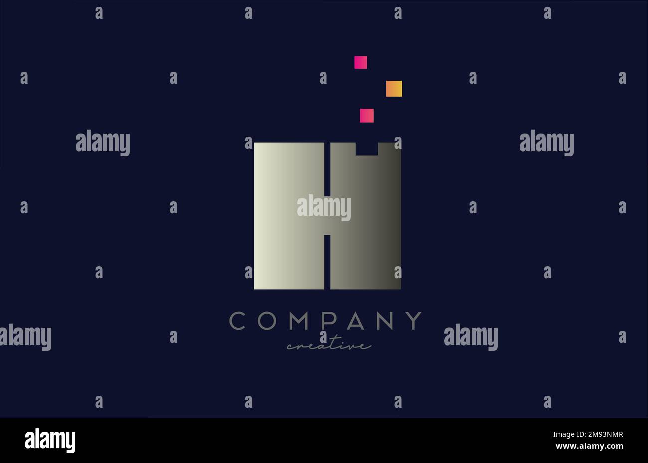 H grey pink yellow alphabet letter logo icon design. Creative template ...