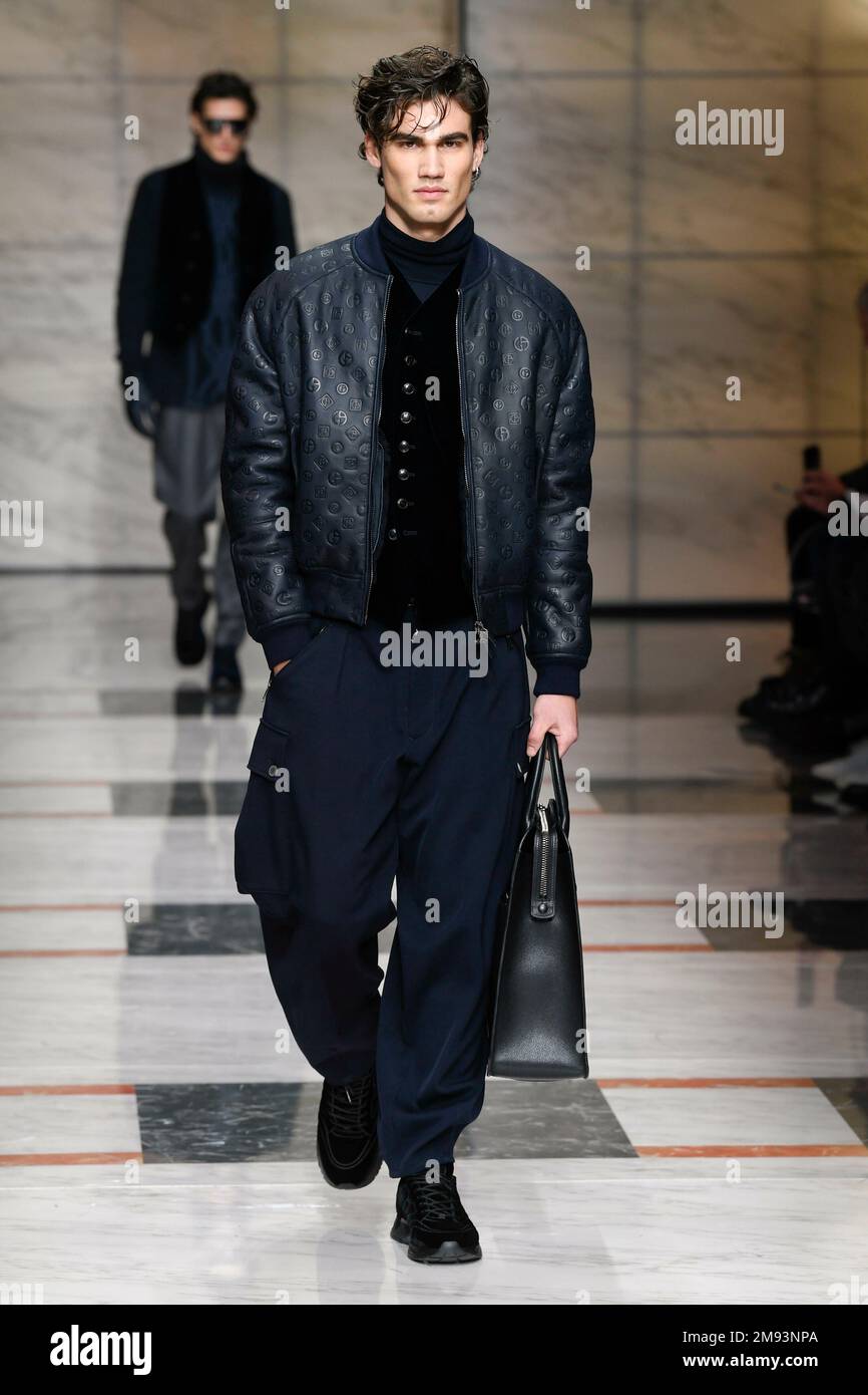 Milan, Italy. 16th Jan, 2023. GIORGIO ARMANI Fall/Winter 2023-24 Runway ...