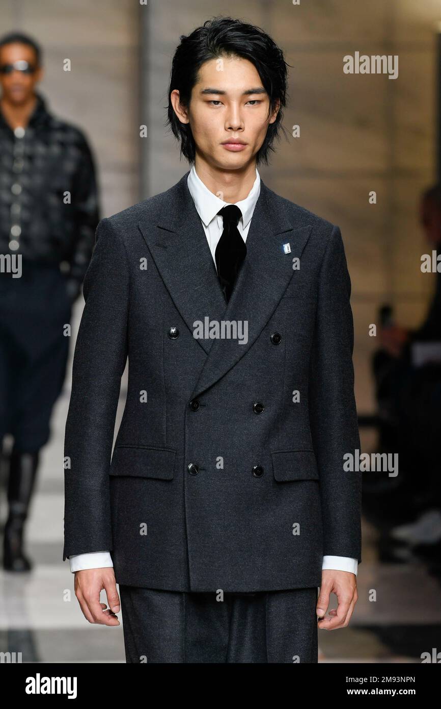 Milan, Italy. 16th Jan, 2023. GIORGIO ARMANI Fall/Winter 2023-24 Runway ...
