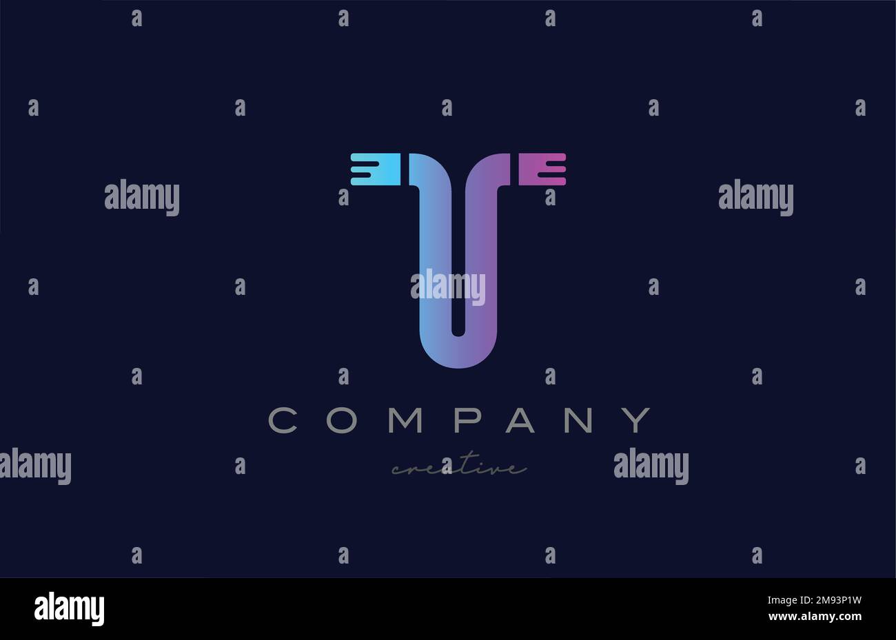 T pink and blue alphabet letter logo icon design. Creative template ...