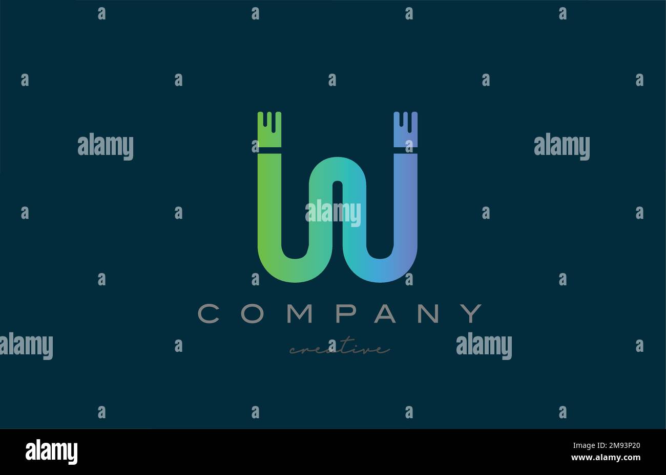 W green alphabet letter logo icon design. Creative template for a ...