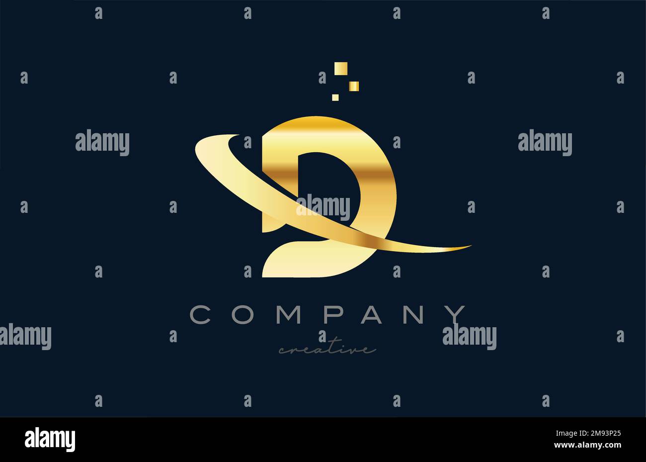 gold golden D alphabet letter logo icon design. Creative template for ...