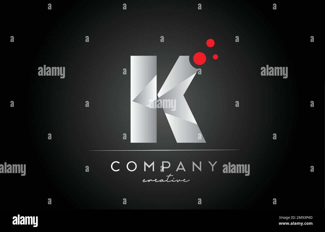 black K alphabet letter logo icon with red dot. Design suitable for a ...