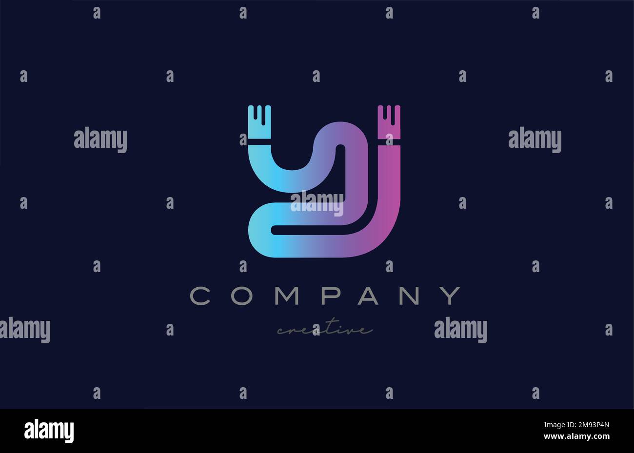 Y pink and blue alphabet letter logo icon design. Creative template ...