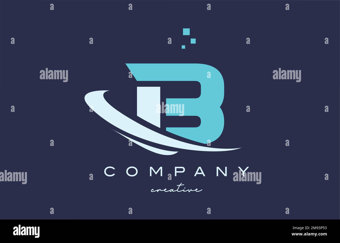 blue white B alphabet letter logo icon with swoosh. Design suitable for ...