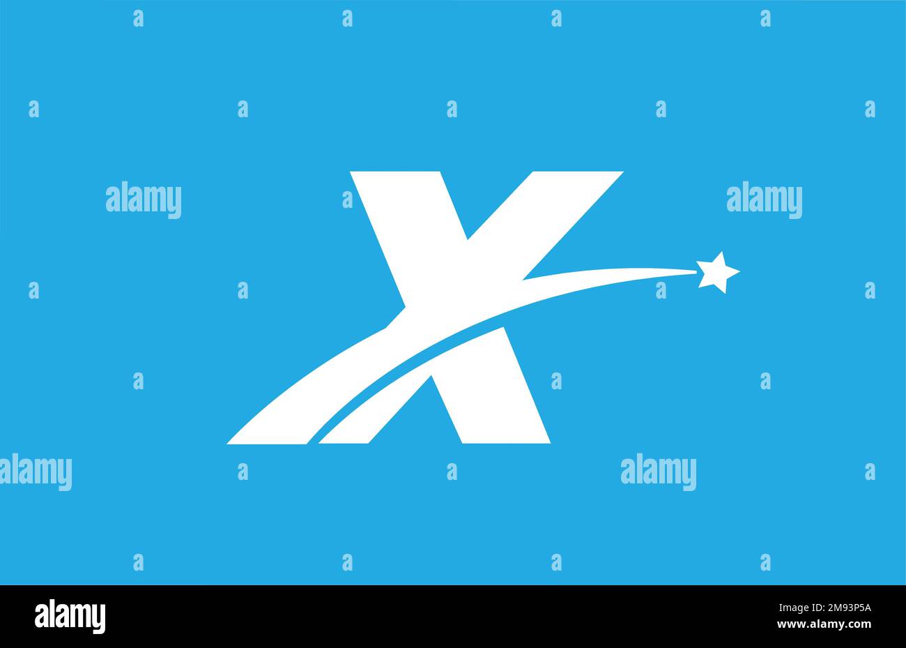 X white alphabet letter logo icon with star. Creative design for ...