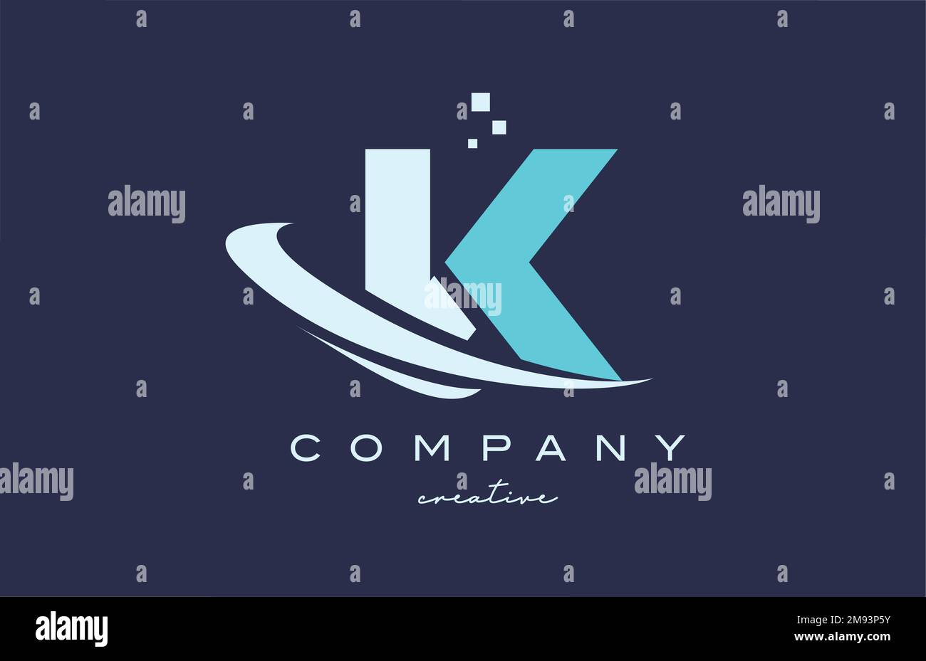 blue white K alphabet letter logo icon with swoosh. Design suitable for ...