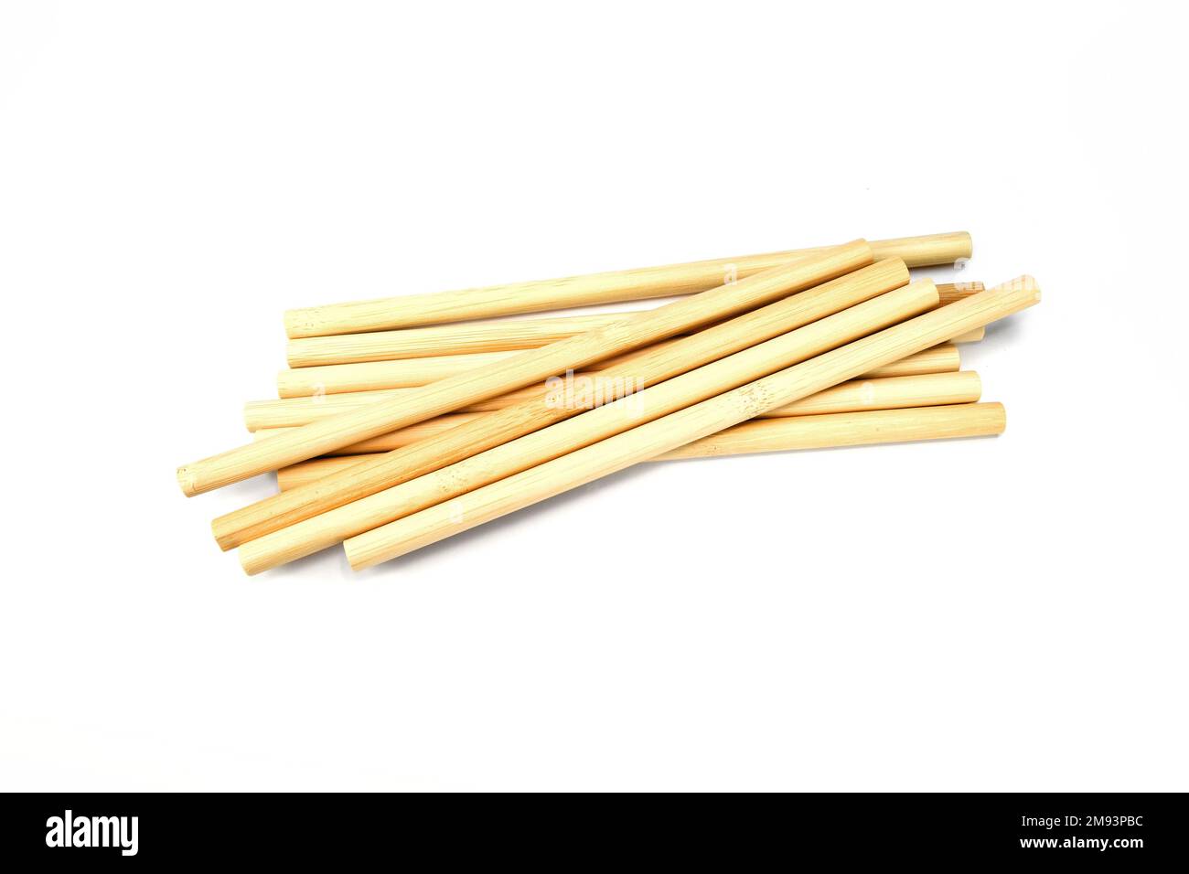 Bamboo straws isoalted on white background. Drinking straws from bamboo ...
