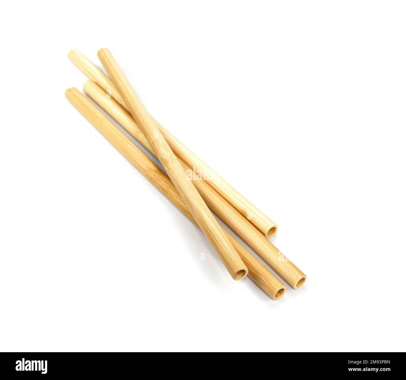 Bamboo straws isoalted on white background. Drinking straws from bamboo ...