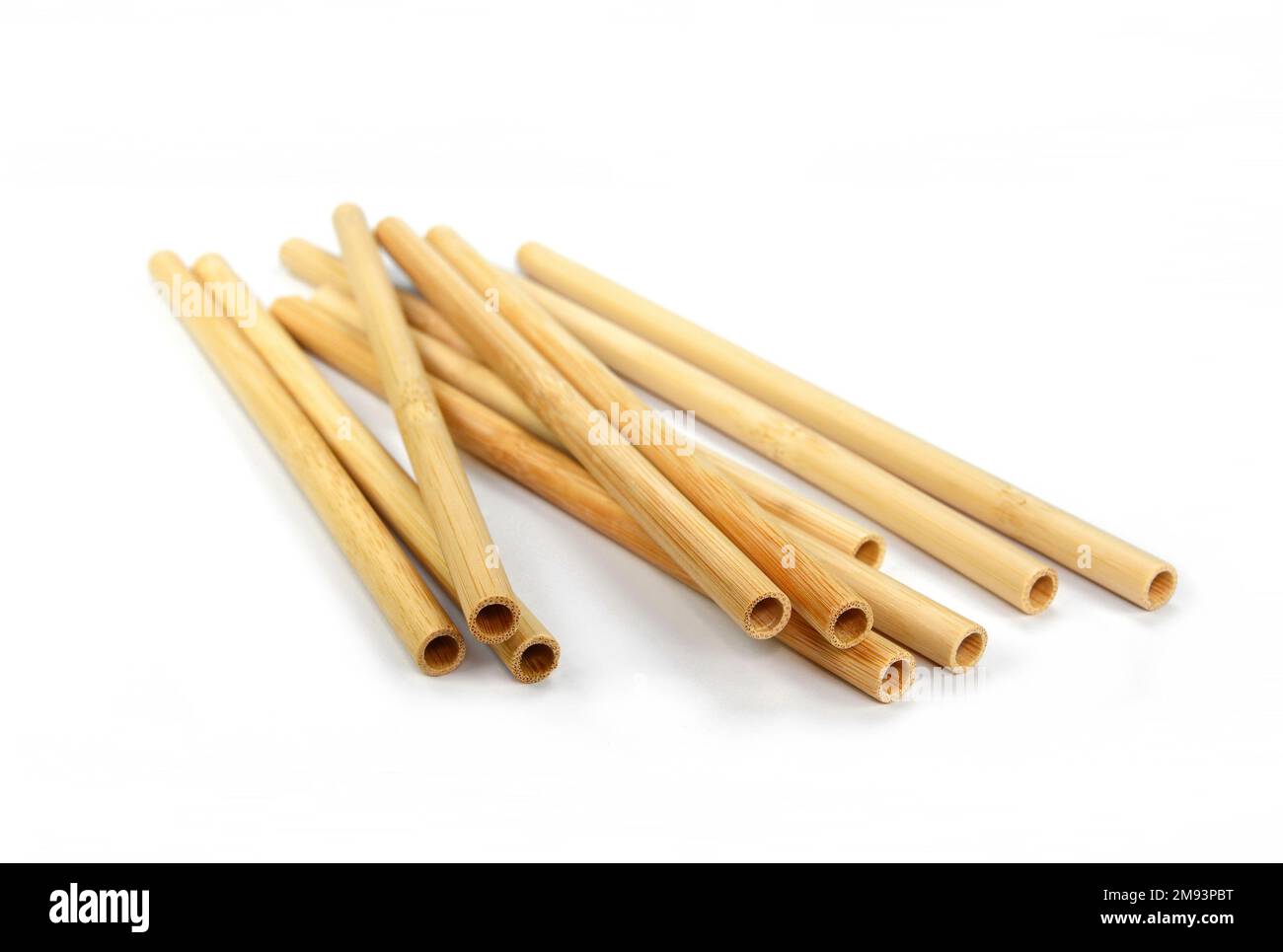 Bamboo straws isoalted on white background. Drinking straws from bamboo ...