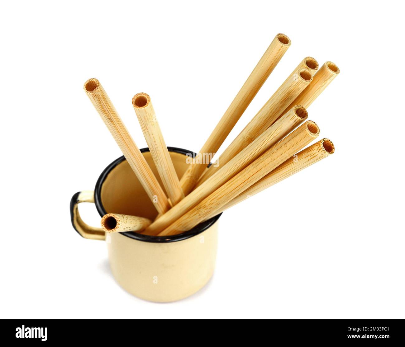 Bamboo straws isoalted on white background. Drinking straws from bamboo ...