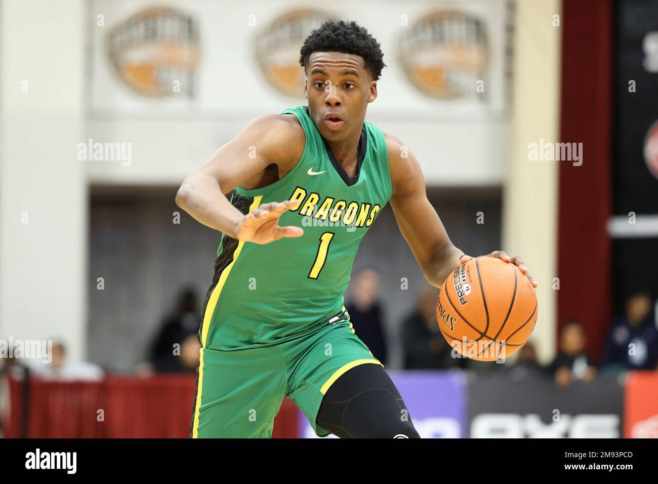 AZ Compass Prep's Mookie Cook #1 in action against IMG Academy during a ...