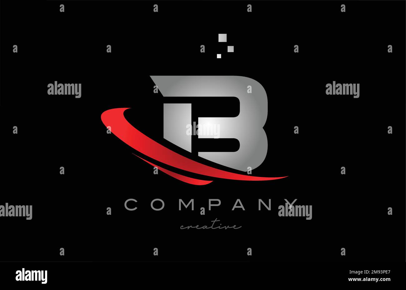 red swoosh B alphabet letter logo icon with grey color. Design suitable ...