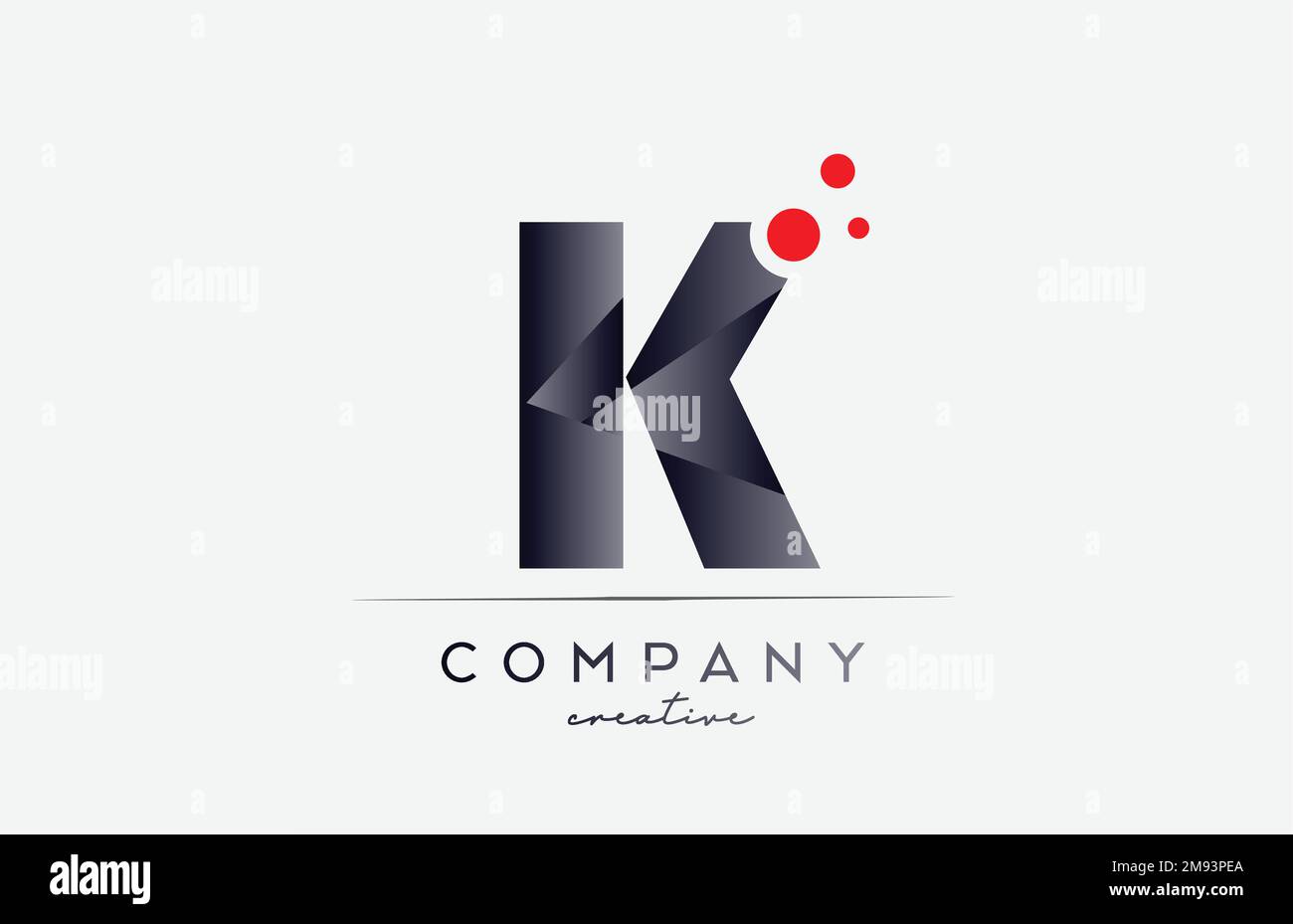 K alphabet letter logo icon with grey color and red dot. Design ...