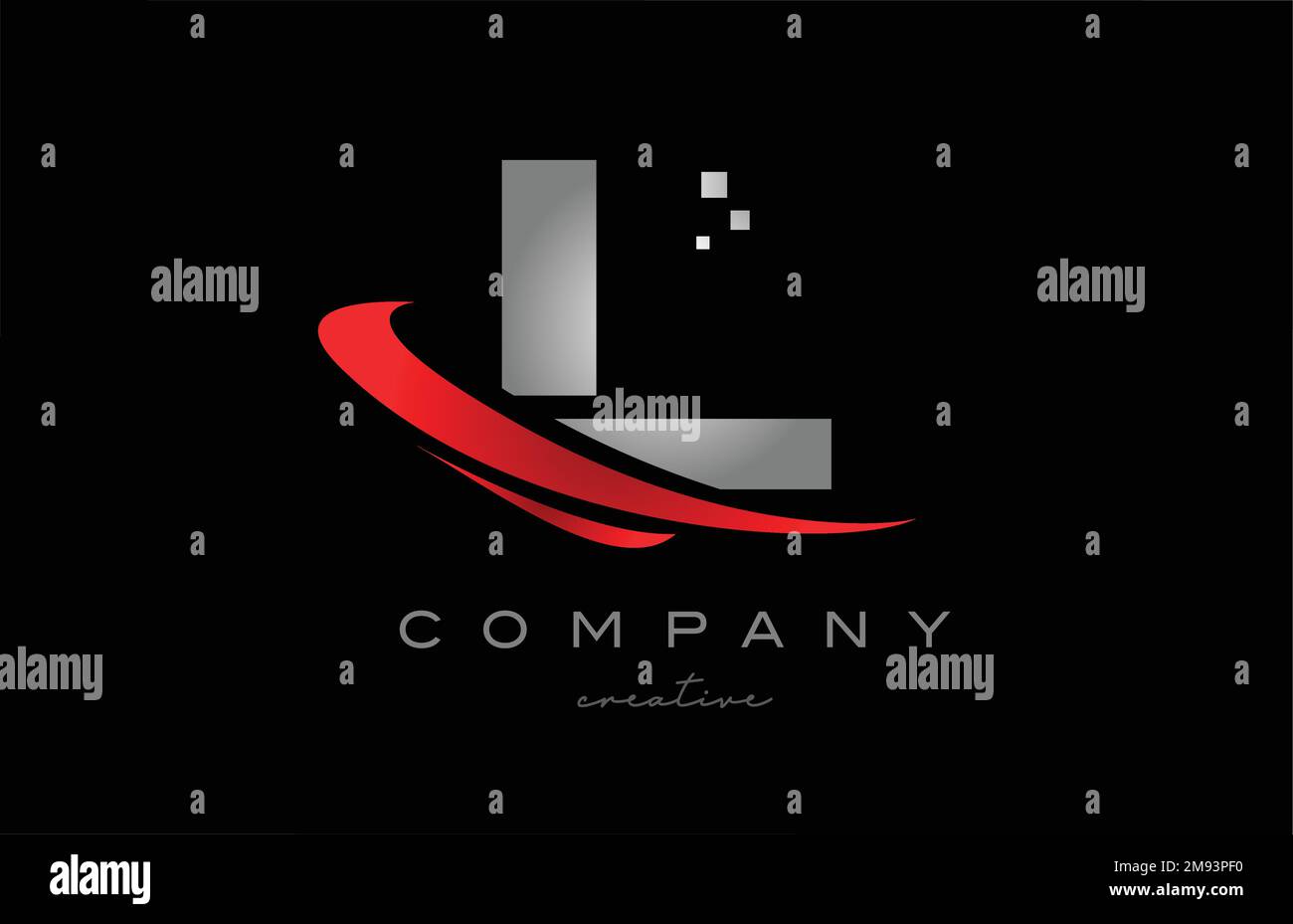 red swoosh L alphabet letter logo icon with grey color. Design suitable ...