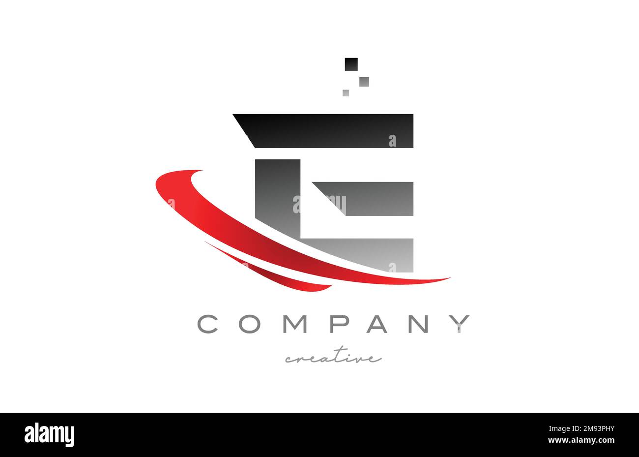 E alphabet letter logo icon with red swoosh . Design suitable for a ...