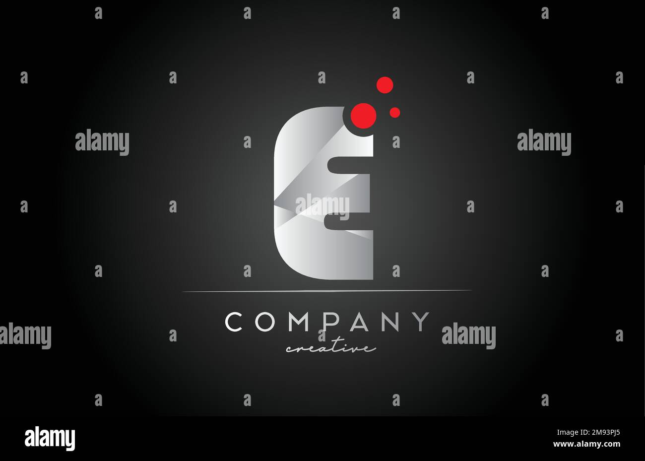 black E alphabet letter logo icon with red dot. Design suitable for a ...