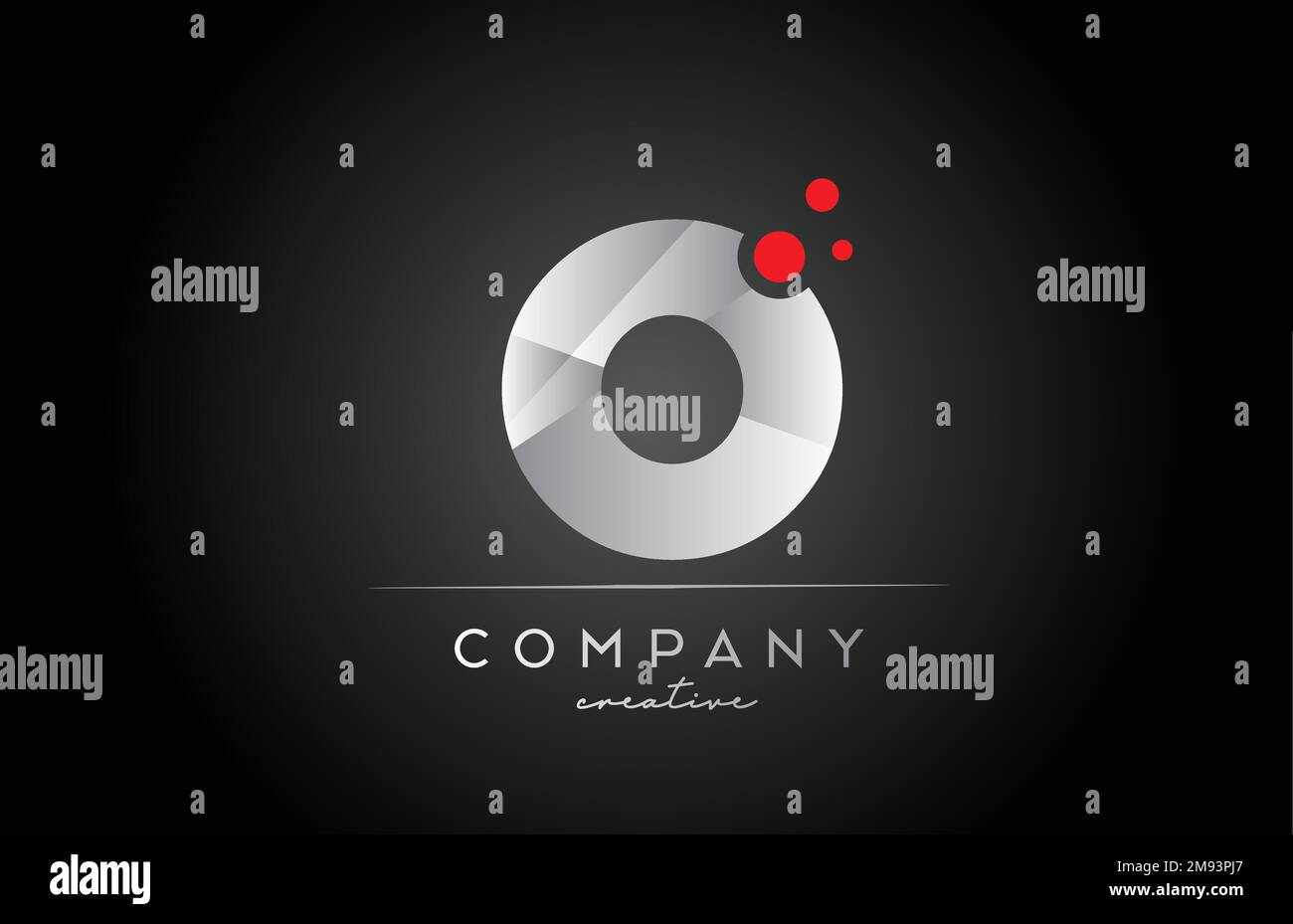 black O alphabet letter logo icon with red dot. Design suitable for a ...