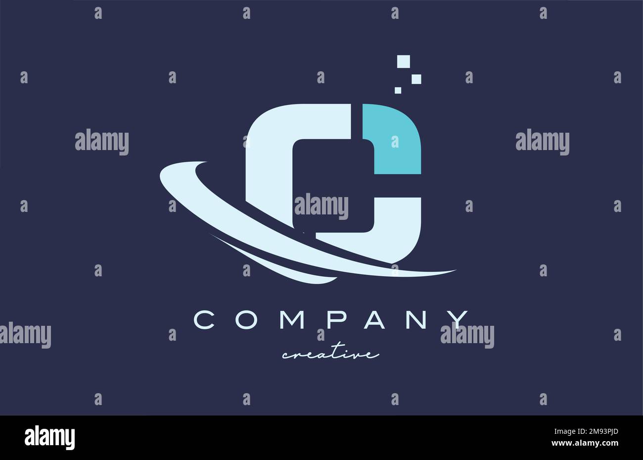 blue white C alphabet letter logo icon with swoosh. Design suitable for ...