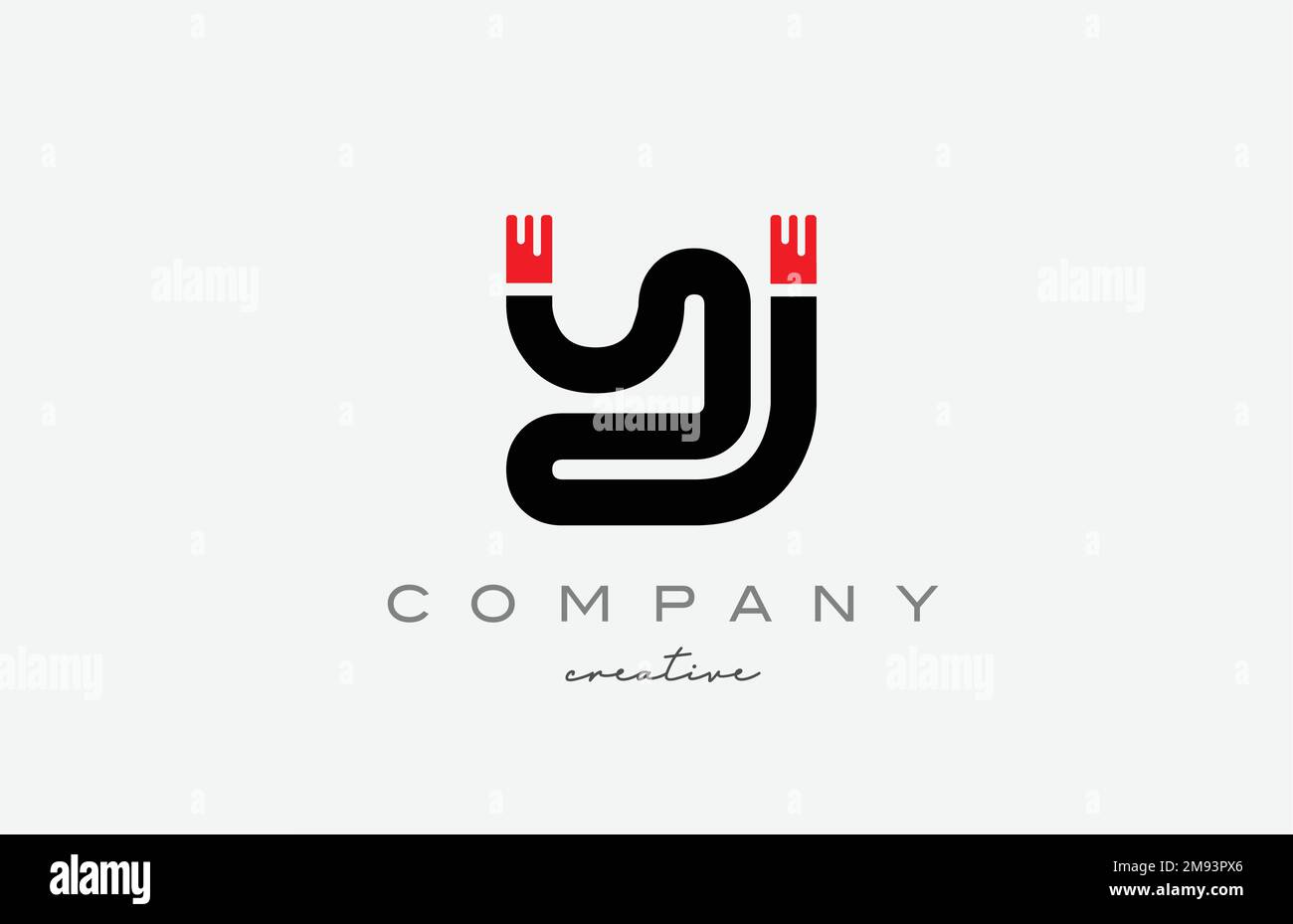 Y black and red alphabet letter logo icon design. Creative template ...
