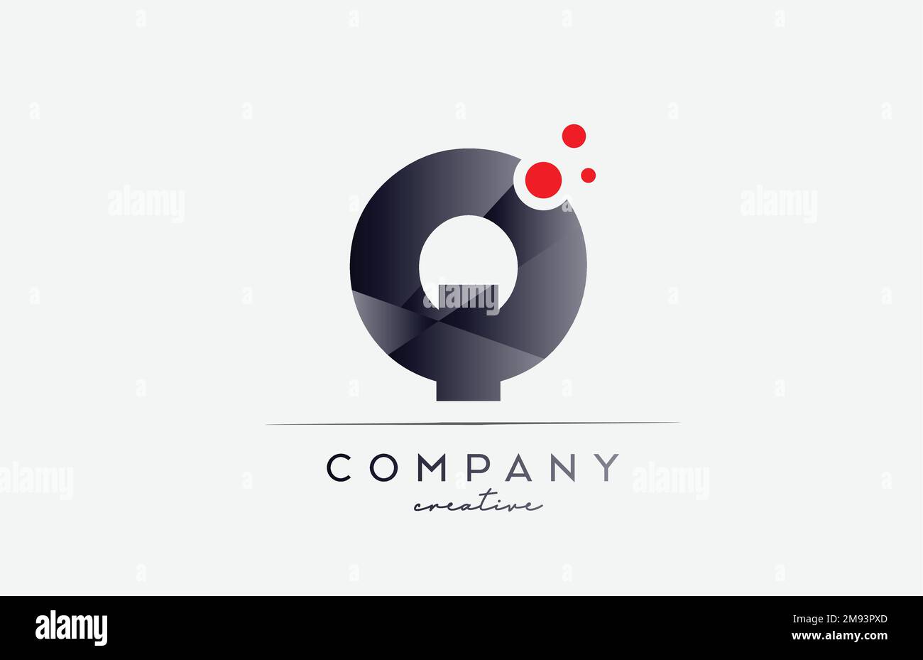Q alphabet letter logo icon with grey color and red dot. Design ...