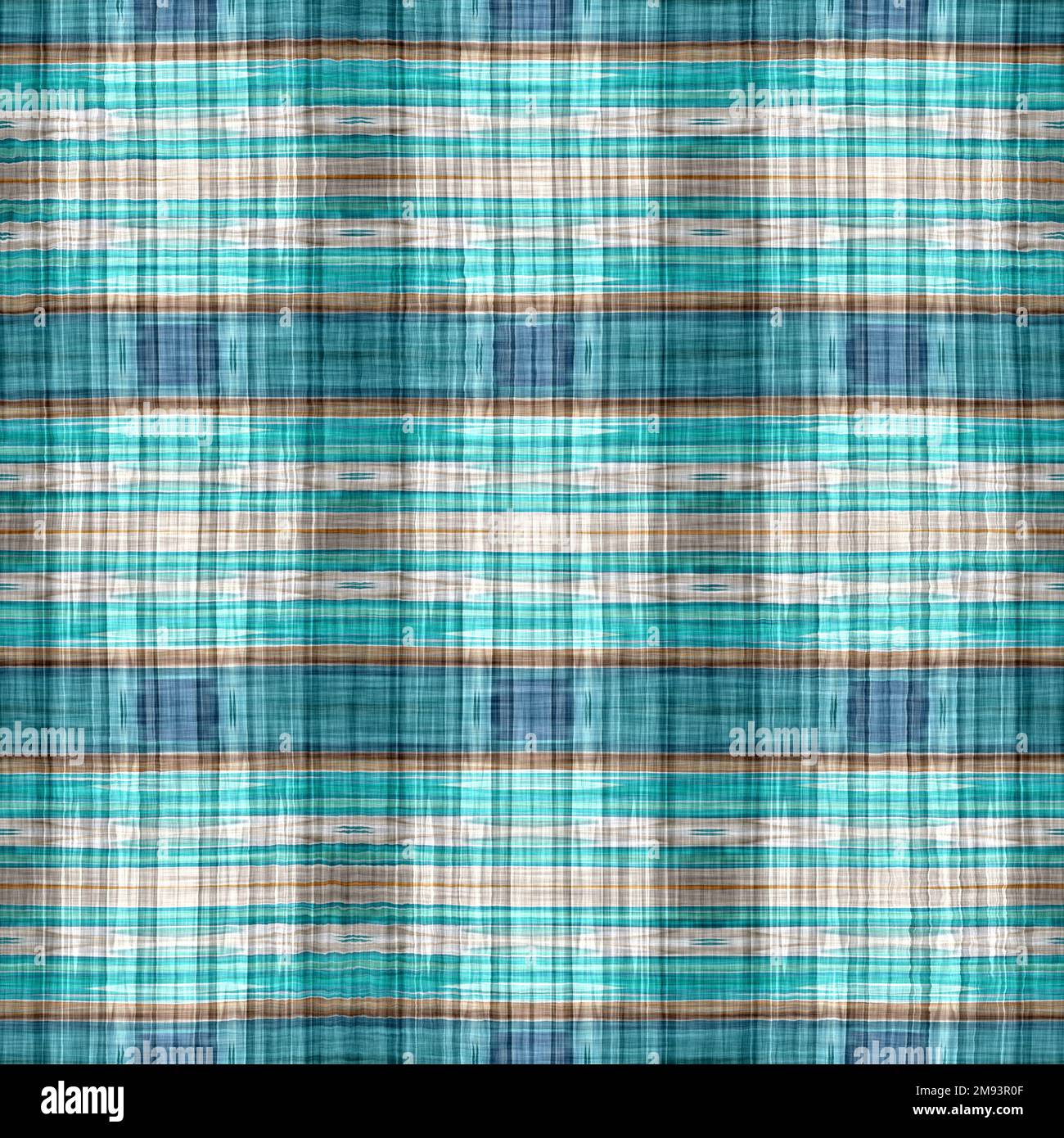 Teal rustic coastal beach house check fabric tile. Seamless sailor ...