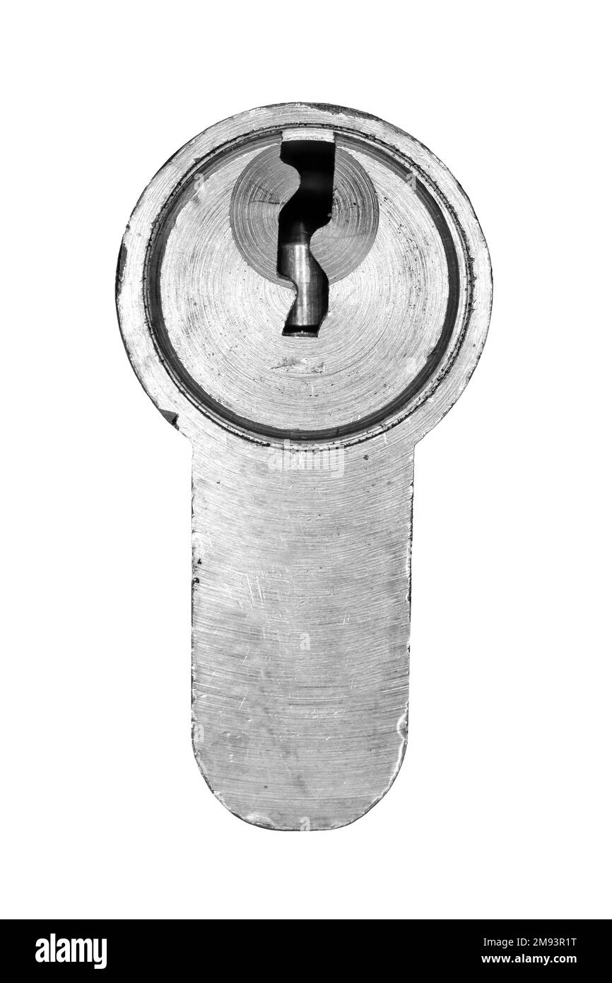 the core of a door lock isolated on white Stock Photo - Alamy