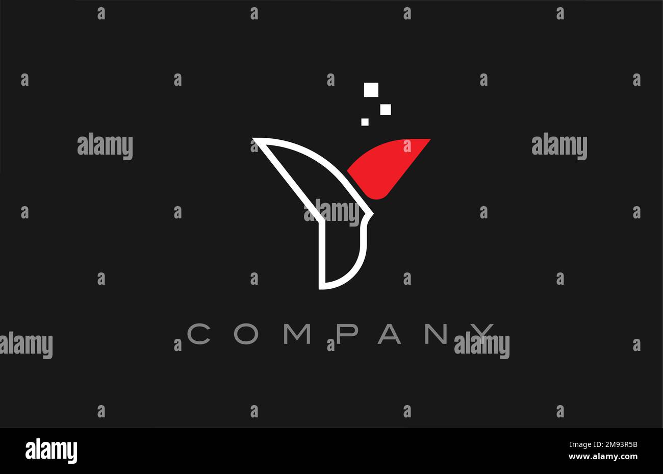 black red line Y alphabet letter logo icon. Creative design template ...