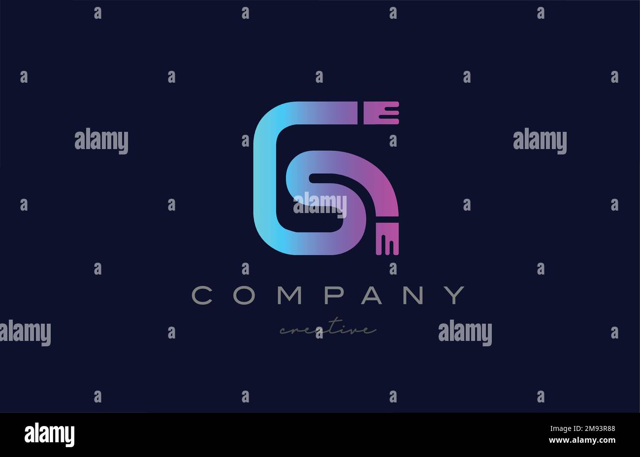 G pink and blue alphabet letter logo icon design. Creative template ...