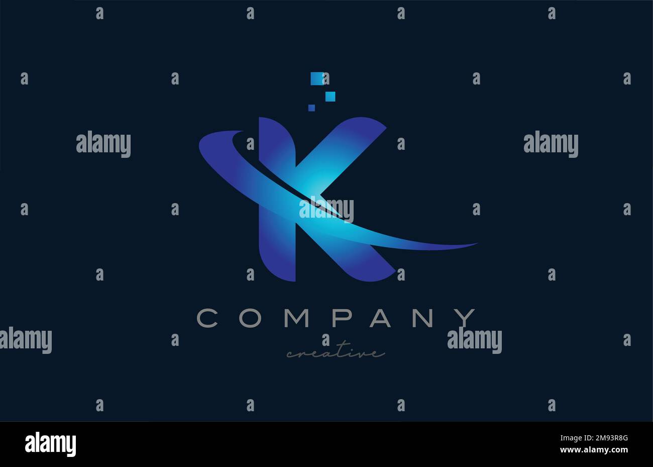 L blue alphabet letter logo icon. Creative design template for business ...