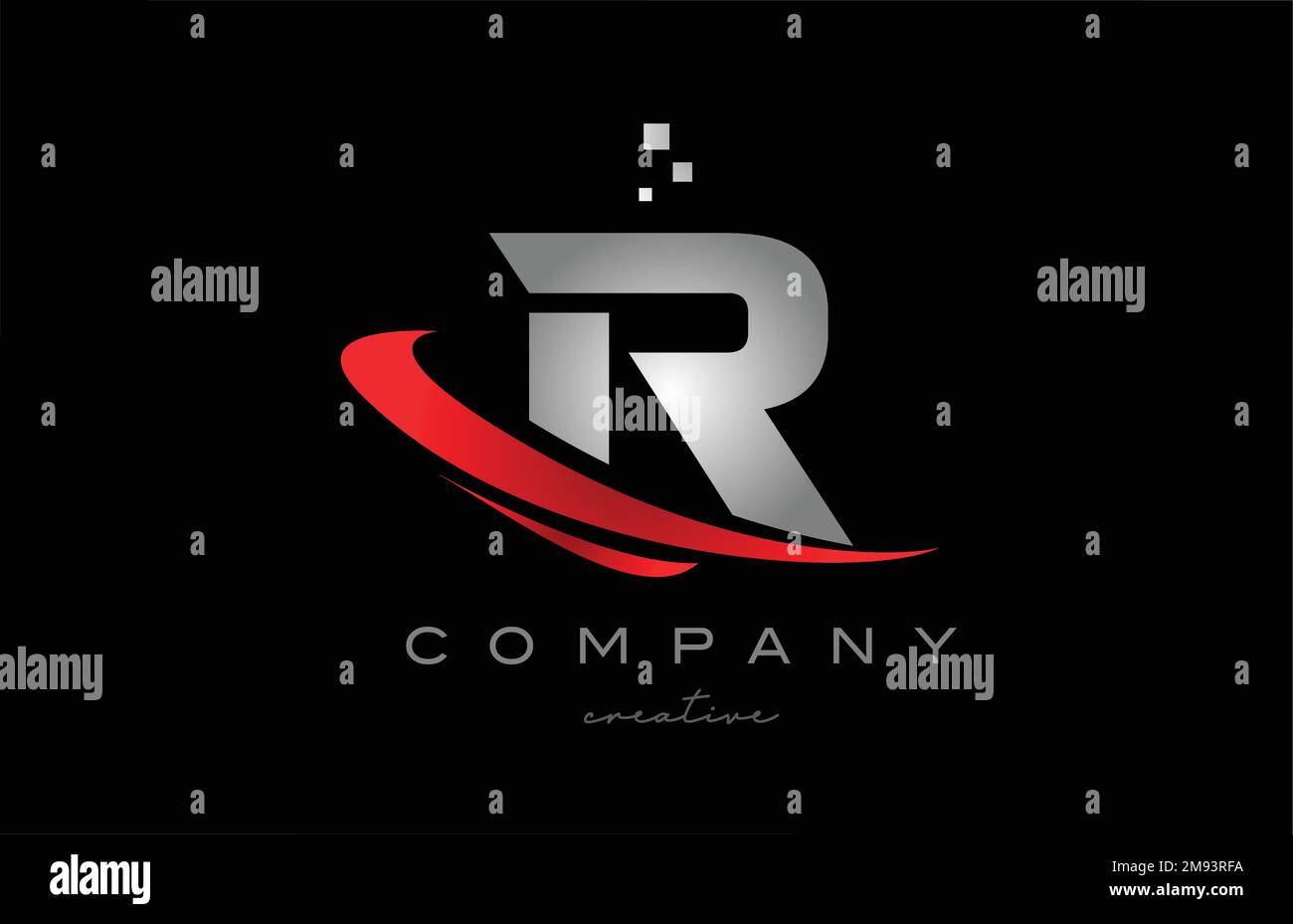 red swoosh R alphabet letter logo icon with grey color. Design suitable ...