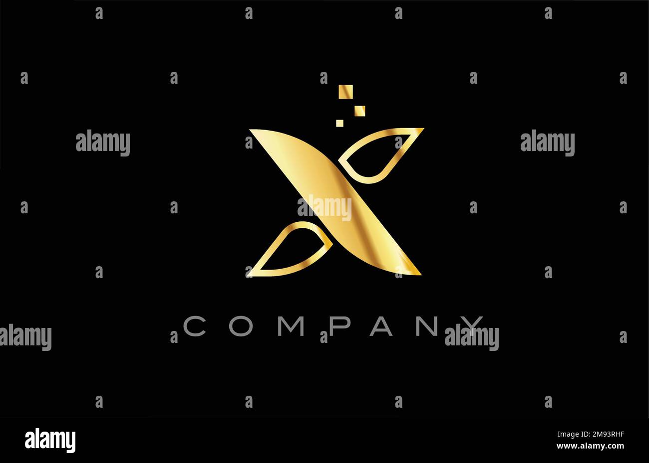 gold X alphabet letter logo icon. Creative design template for business ...