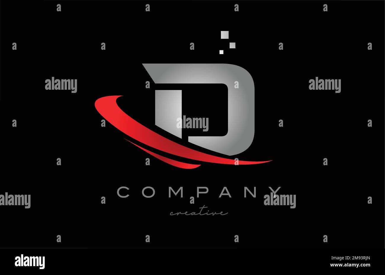 red swoosh D alphabet letter logo icon with grey color. Design suitable ...