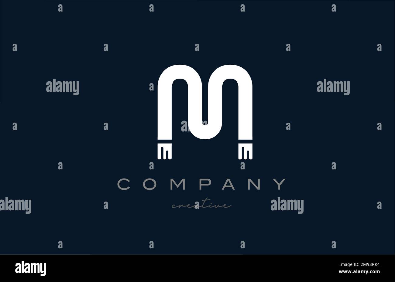 blue white M alphabet letter logo icon. Design suitable for a business ...