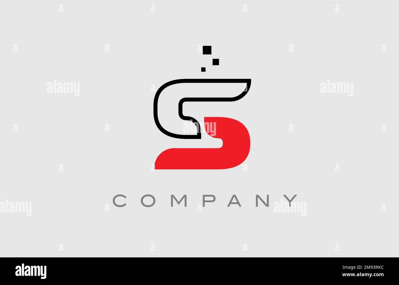 red black line S alphabet letter logo icon. Creative design template ...