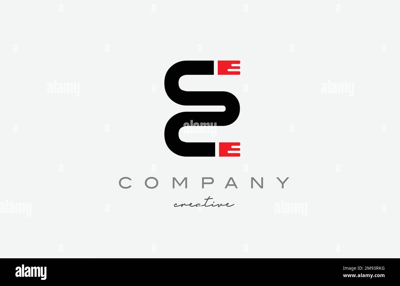 E black and red alphabet letter logo icon design. Creative template ...