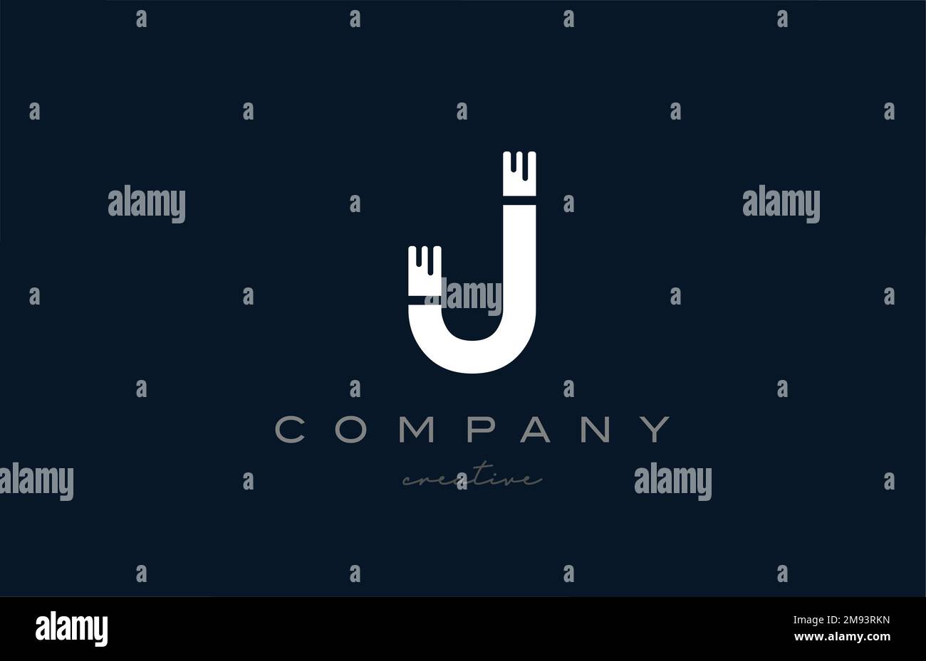 blue white J alphabet letter logo icon. Design suitable for a business ...