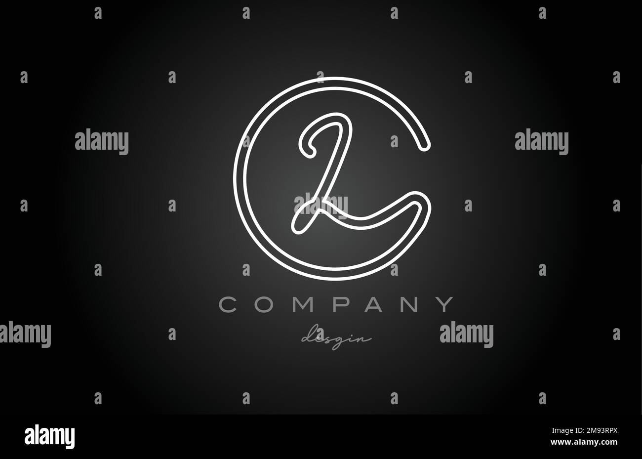 black and white line L alphabet letter logo icon design. Handwritten ...