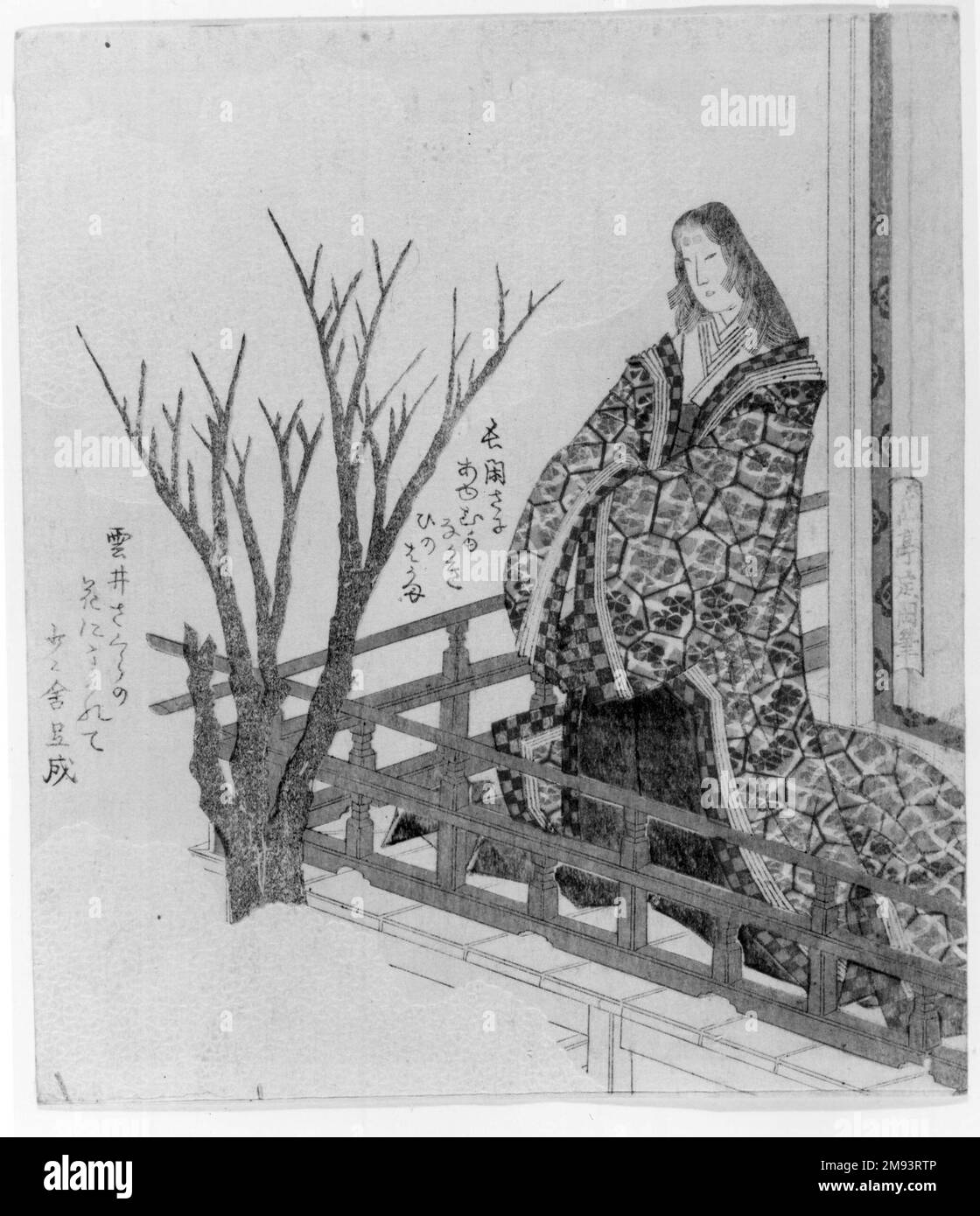 Woodblock print by yashima gakutei Black and White Stock Photos ...