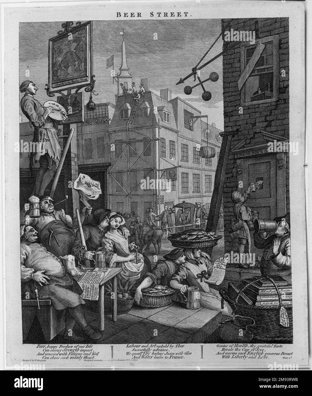 Beer Street William Hogarth (British, 1697-1764). Beer Street, 1751 ...