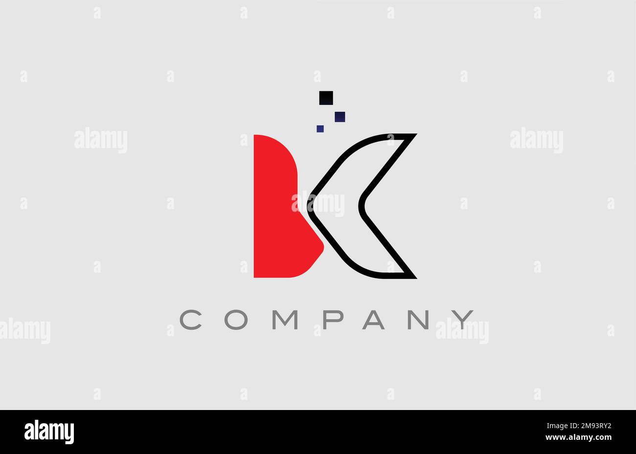 red black line K alphabet letter logo icon. Creative design template ...