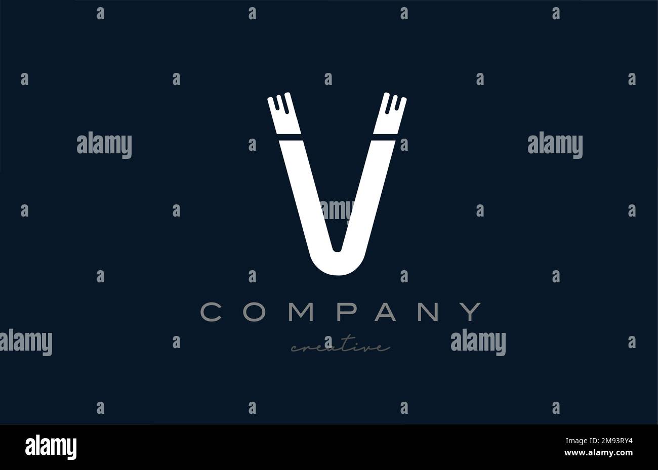 blue white V alphabet letter logo icon. Design suitable for a business ...